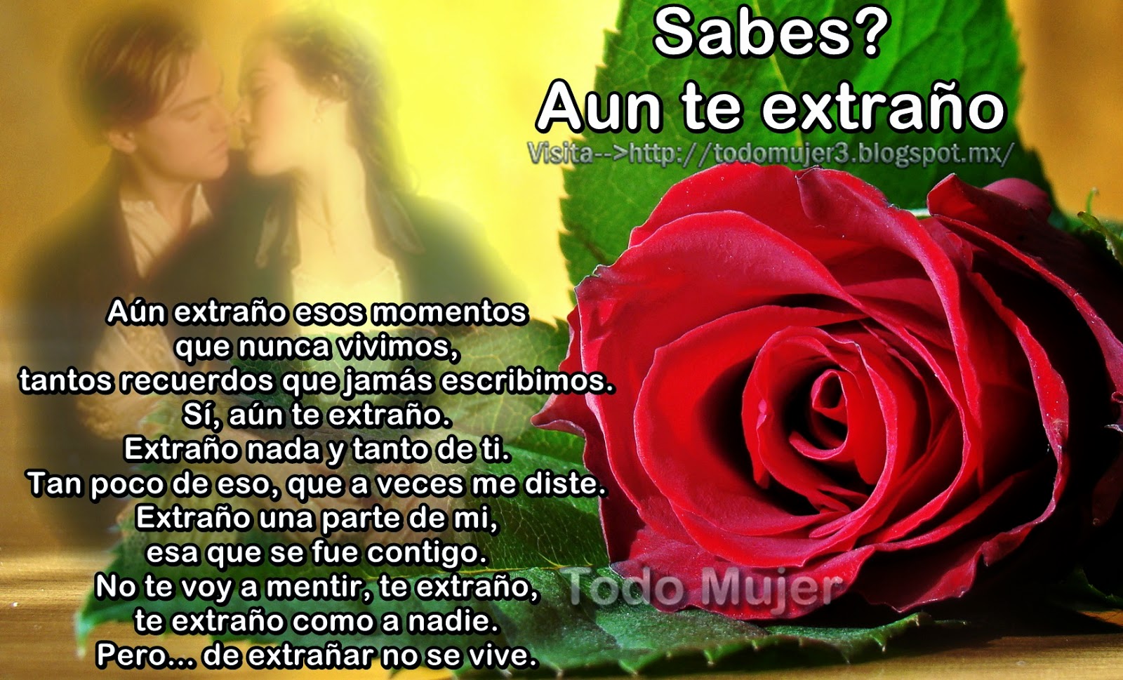 Todo Mujer: TE EXTRAÑO