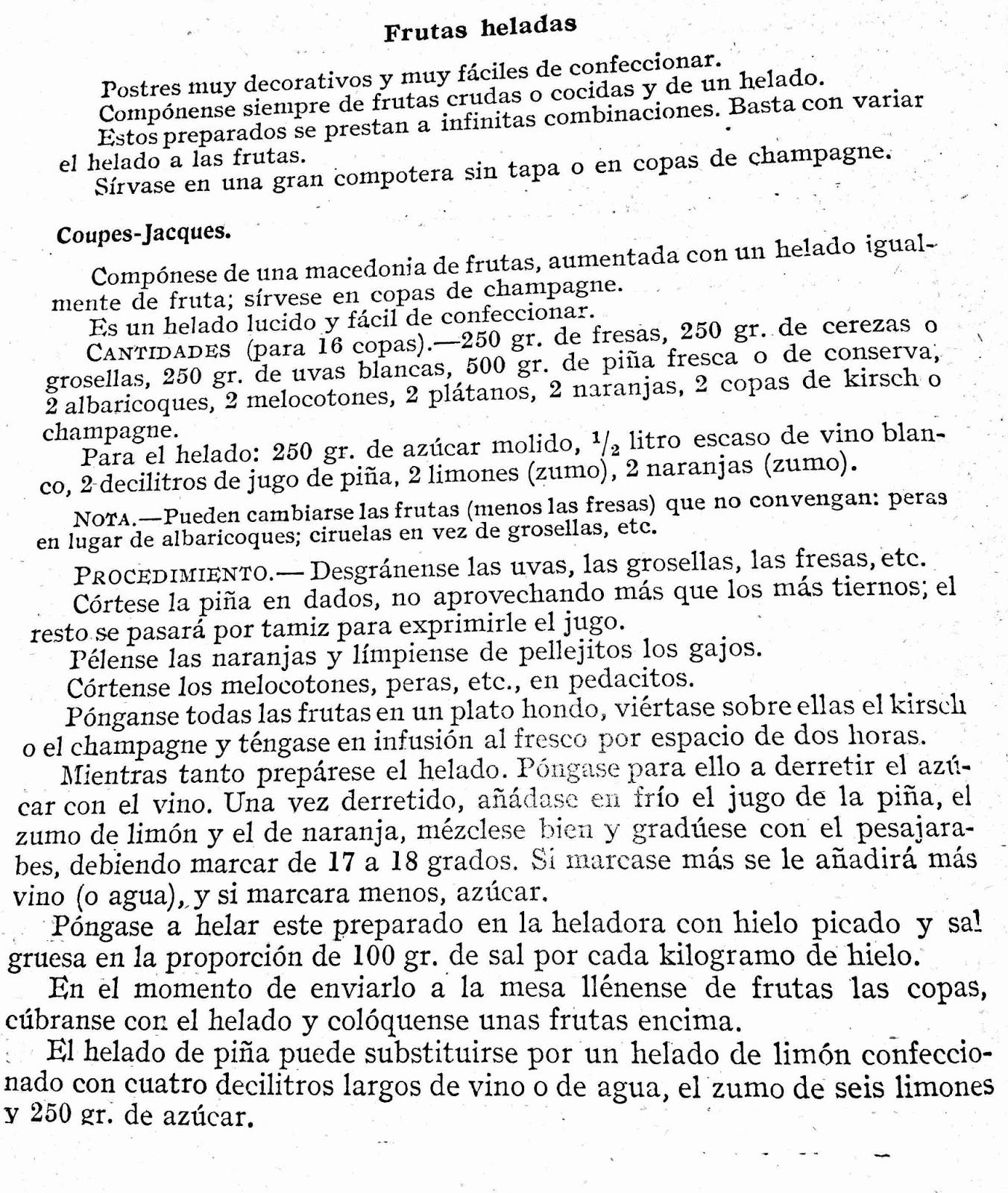 Así se come en Granada.: Coupe Jacques