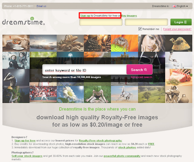 Фотобанки глазами новичка: Регистрация в фотобанке Dreamstime