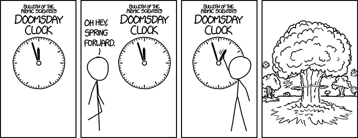 XKCD Isn't Funny: XKCD Isn't Funny - #1655 - Doomsday Clock