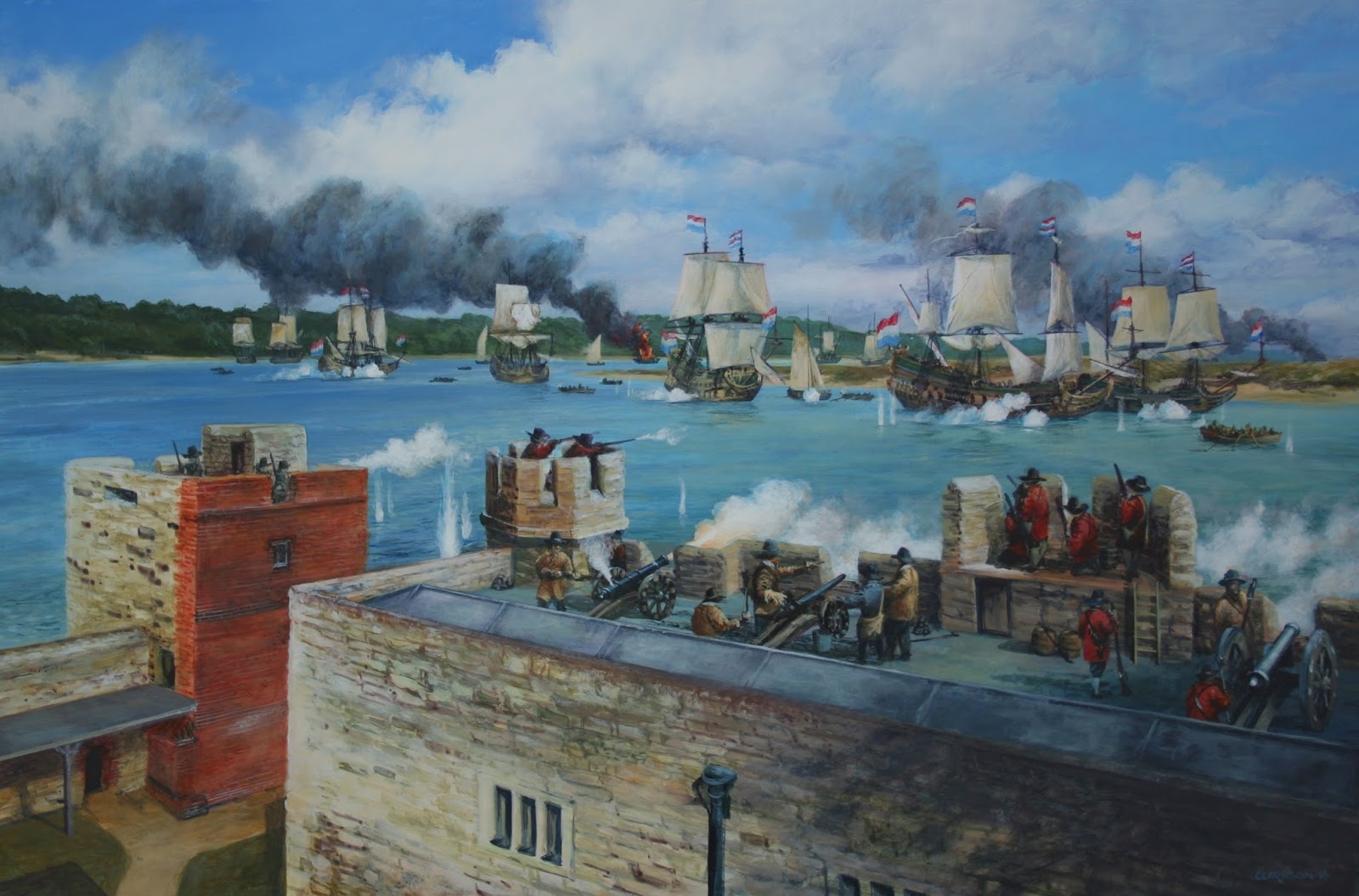 Kevin Clarkson's Art Blog: The Dutch Raid on the River Medway 1667