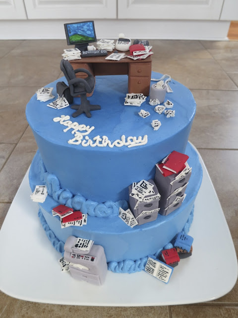 Christina's Kitchen Art: Messy Office Birthday Cake