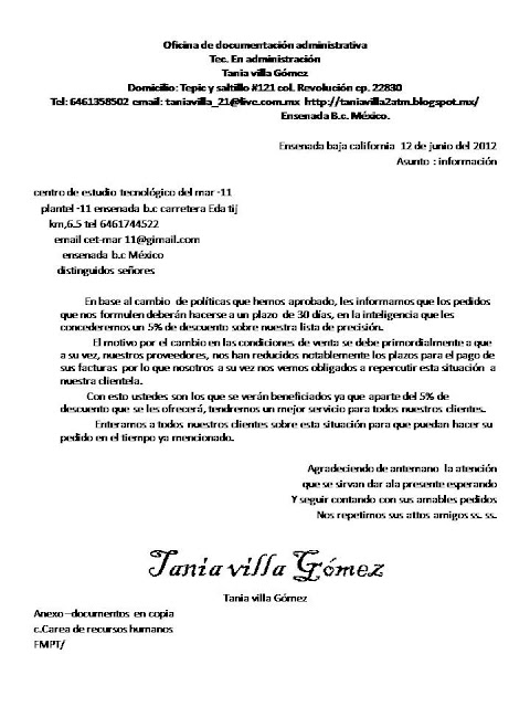 tania villa: REDACCION DE CARTAS DIVERSAS -DOCUMENTACION ADMINISTRATIVA