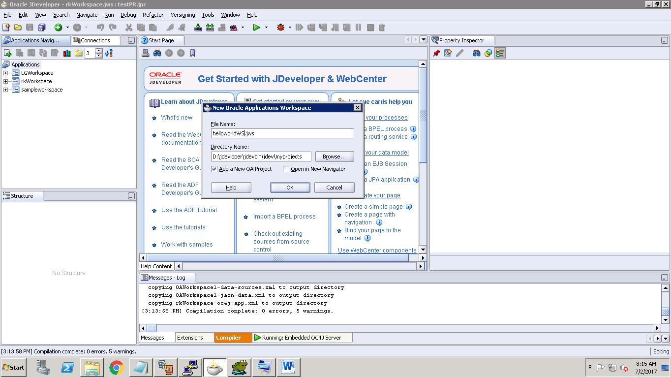 Oracle Application Framework Hello World Page In Oaf