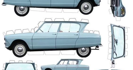 SP. Papel Modelismo: PaperCraft - 1968 Citroen Ami 6 Berline