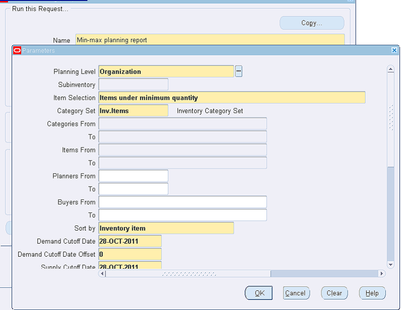 Oracle Applications: Oracle Min Max Planning