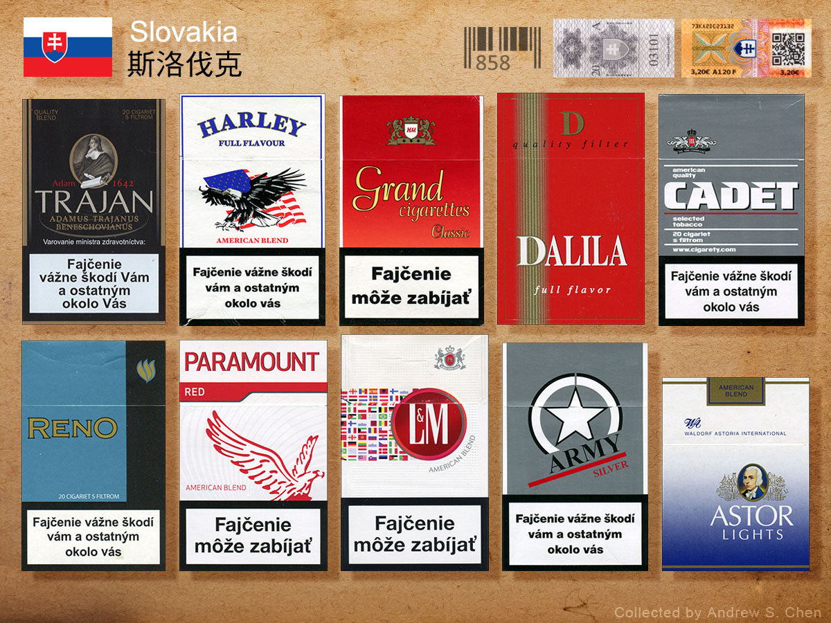 斯洛伐克菸盒收藏 cigarette packets from Slovakia