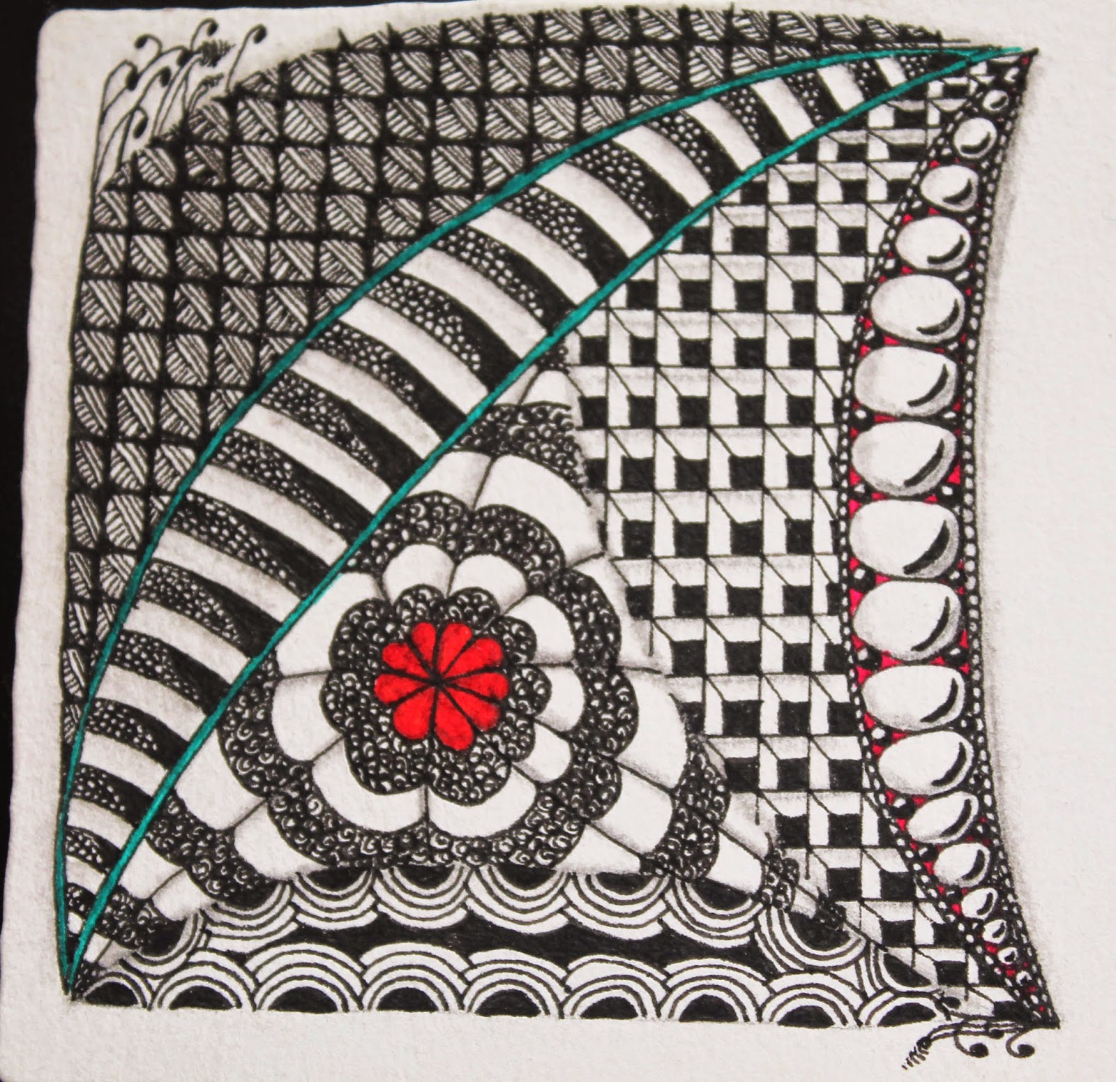 Wondering Mindfield Arts: Zentangle Tile No. 16