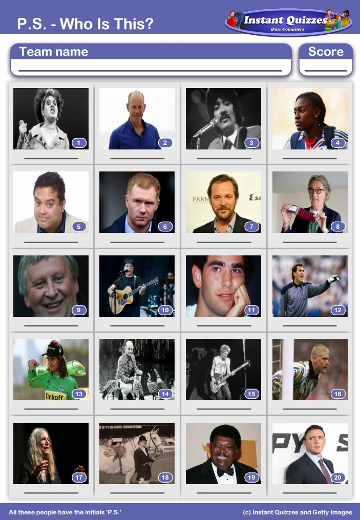 Our latest picture quiz rounds - includes Olympic Medal Winners