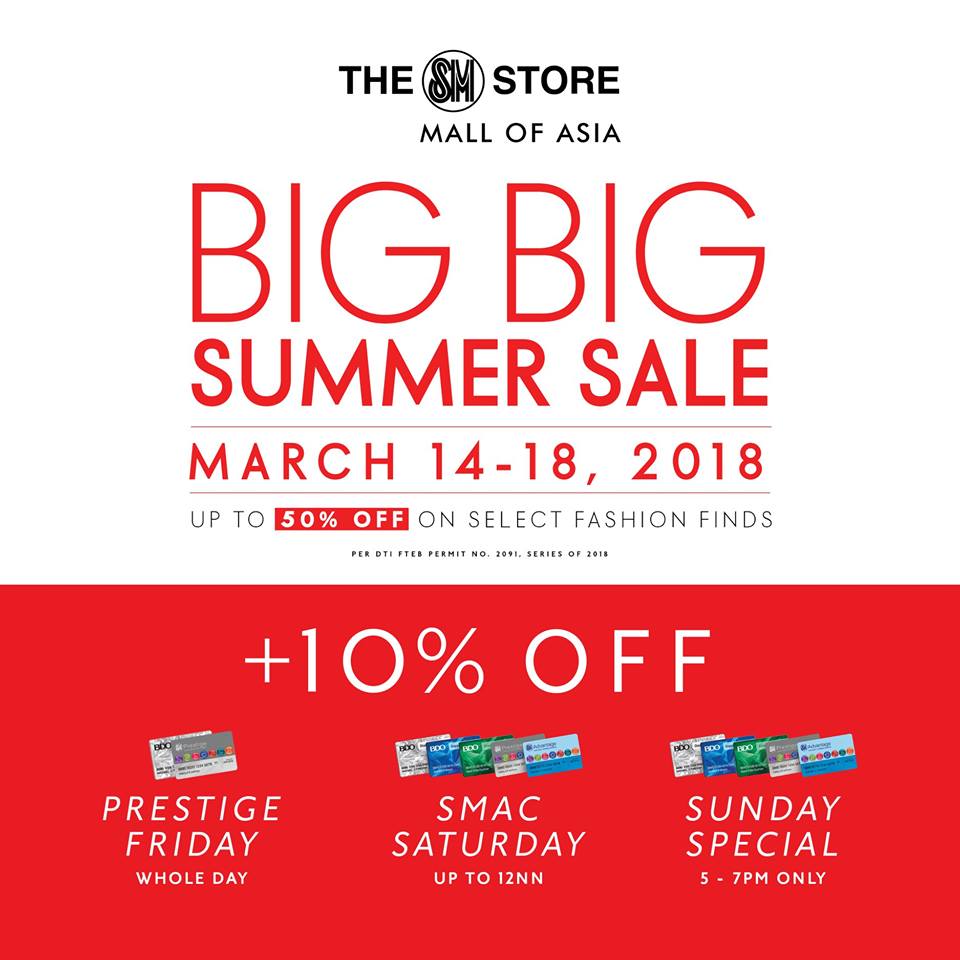Manila Shopper: SM Stores 3-day SALE: March 16-18 2018