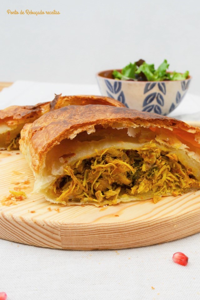 Ponto de Rebuçado Receitas: Chamuça folhada XL de frango e legumes