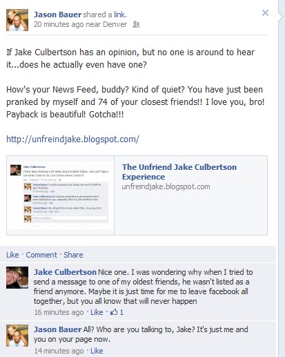 The Unfriend Jake Culbertson Experience