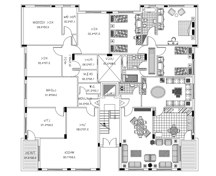 RESIDENTIAL MODERN BUNGALOW ARCHITECTURE LAYOUT PLAN CAD DRAWING ...