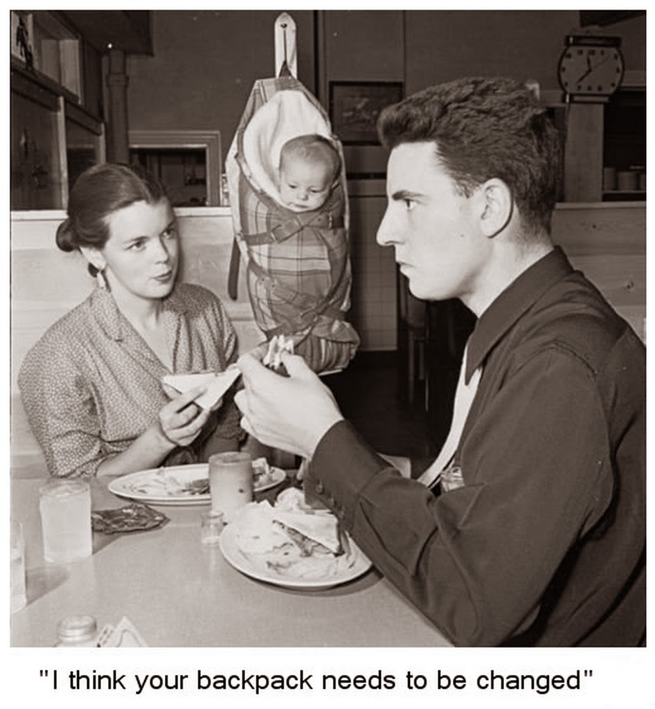 Chuck's Fun Page 2: Baby in a backpack meme