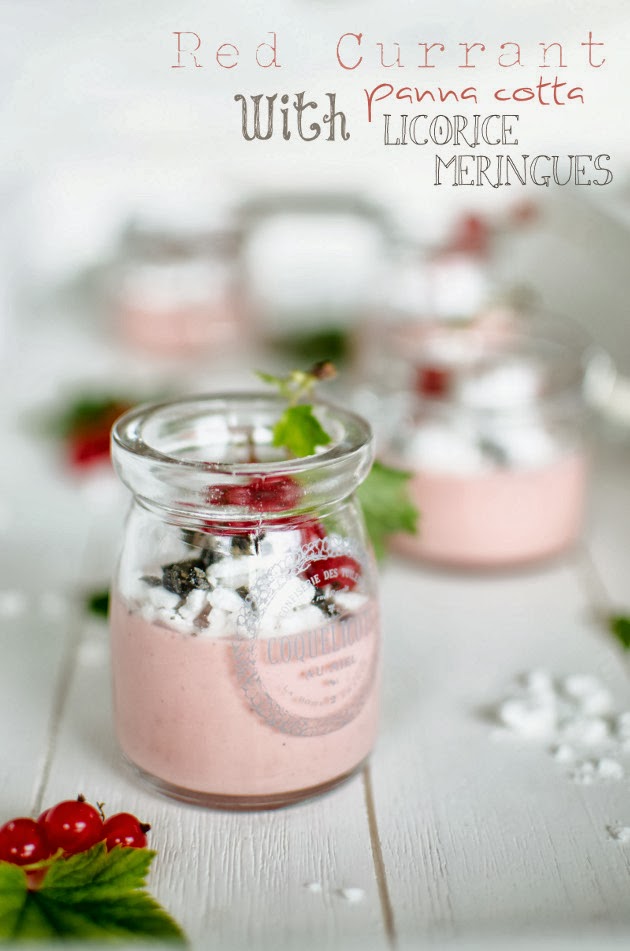 Louise´s Spis: Red Currant Panna Cotta with Licorice Meringue (Röd ...