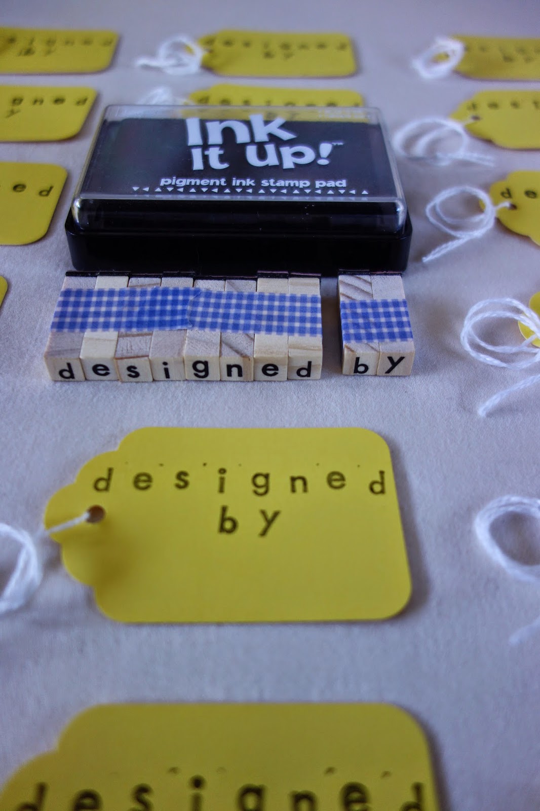 blah to TADA!: Hand-Stamped Tags