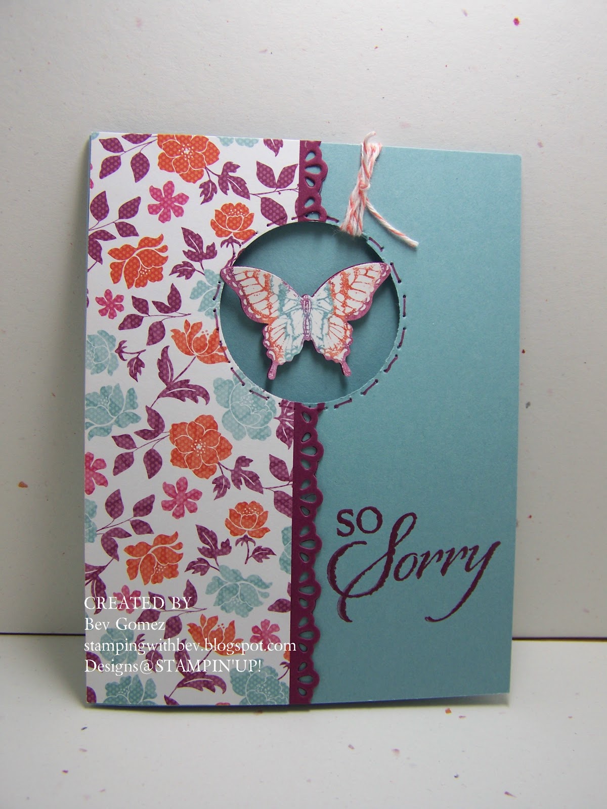 Stamping With Bev : So Sorry Card with Stampin' UP!