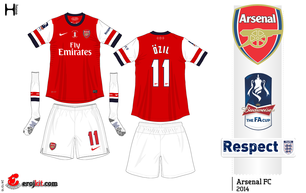 Kit Design, by eroj: 2014-15 Arsenal (Home, Away, Third e GK )