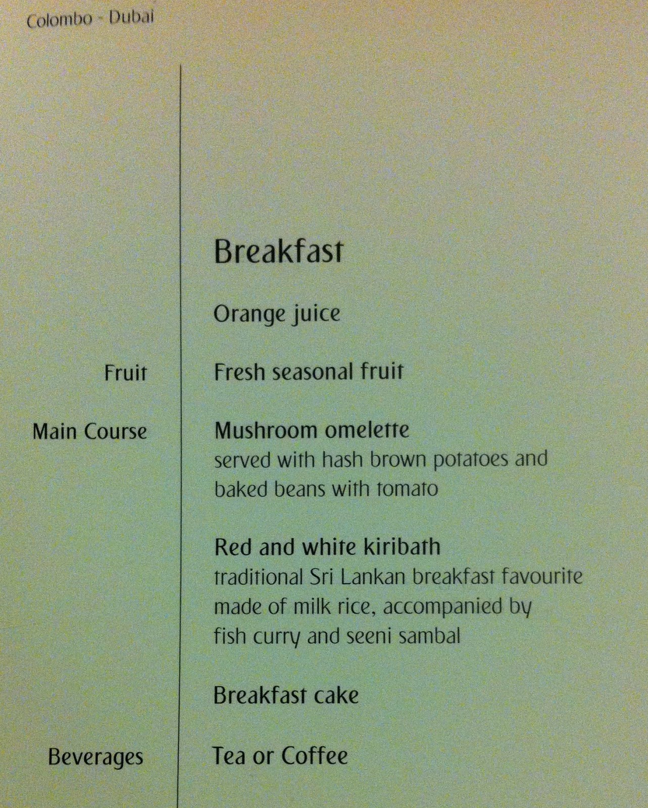 FoodieFC: Light Meal & Breakfast On Board Emirates Airlines From ...