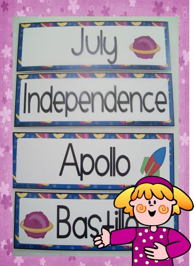 July free word wall set of cards - Classroom Freebies
