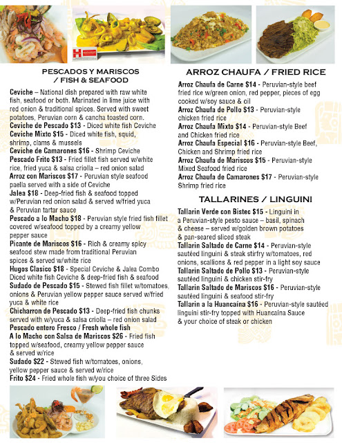 MENU: Hugo's Peruvian Restaurant, Rahway NJ 07065 #PeruNJ