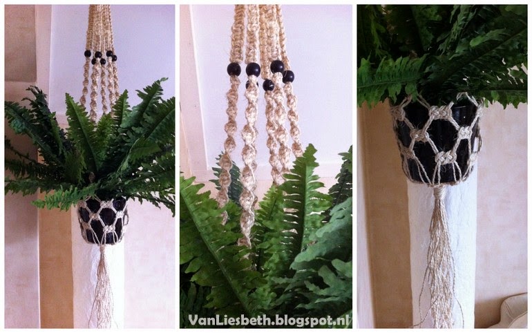 VanLiesbeth: Macramé plantenhanger maken.