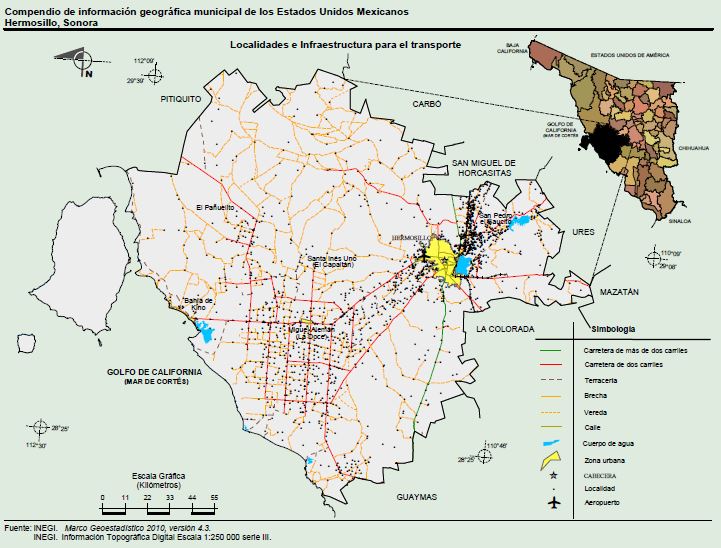 GeneaSon: Genealogía e Historia Sonorense: Mapa del Municipio de Hermosillo