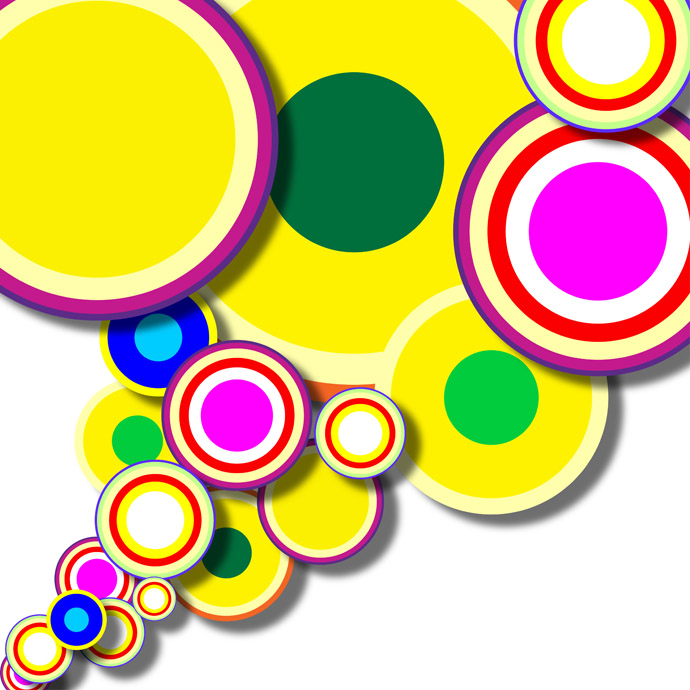 Free Vector がらくた素材庫 カラフルな円が重なる背景 Abstract Colorful Shapes Free Vector Art