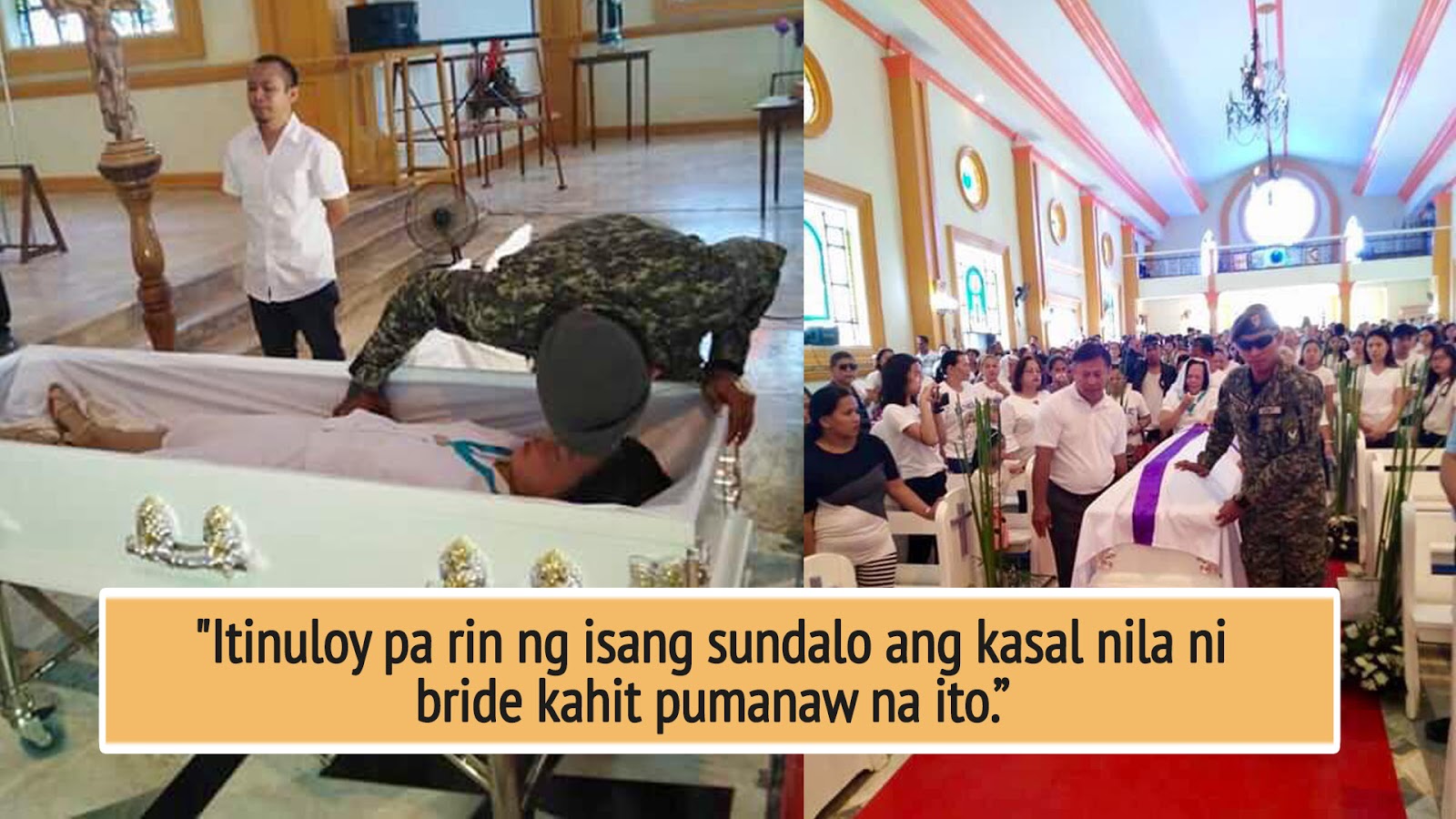 Isang groom itinuloy ang kasal kahit pumanaw na ang bride; pinag-isa ...