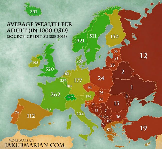 Average wealth per adult (in 1000 USD) - Vivid Maps Average wealth per adult (in 1000 USD) - Vivid Maps