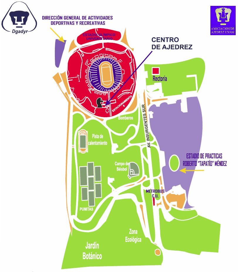 AJEDREZ UNAM: UBICACIÓN