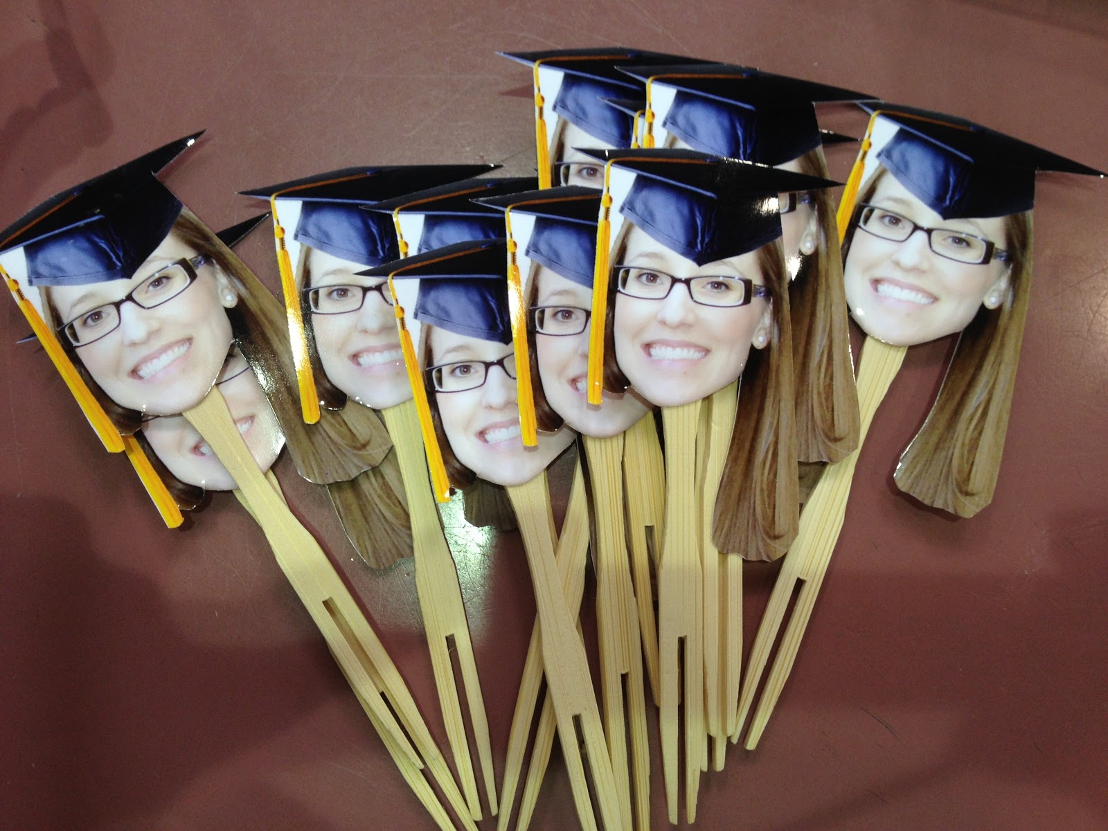 Cake Face Toppers: Graduation goodies