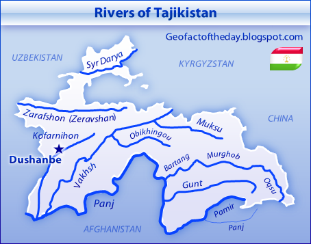 GeoFact of the Day: Tajikistan Rivers