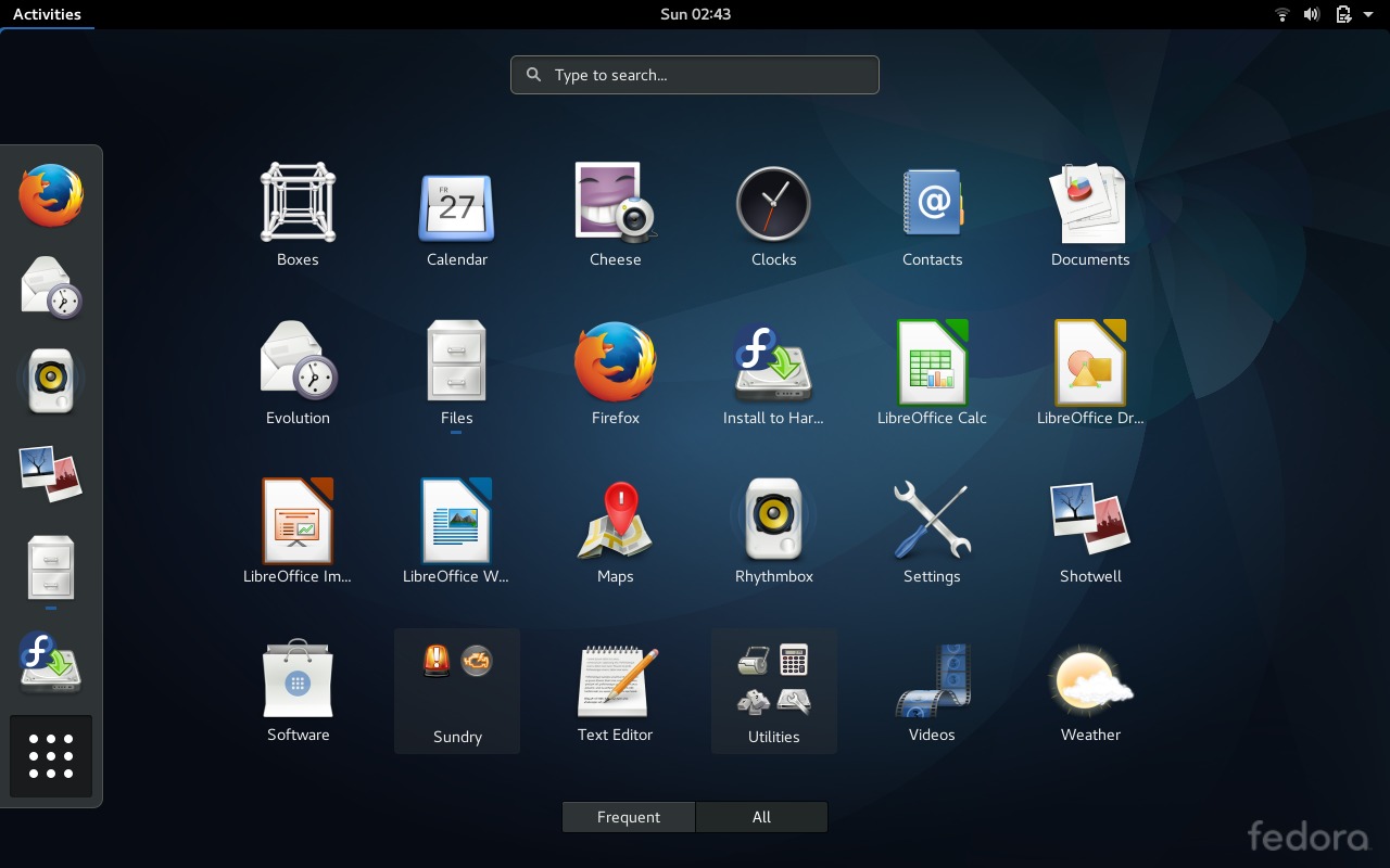 Fedora 25 Workstation screenshots