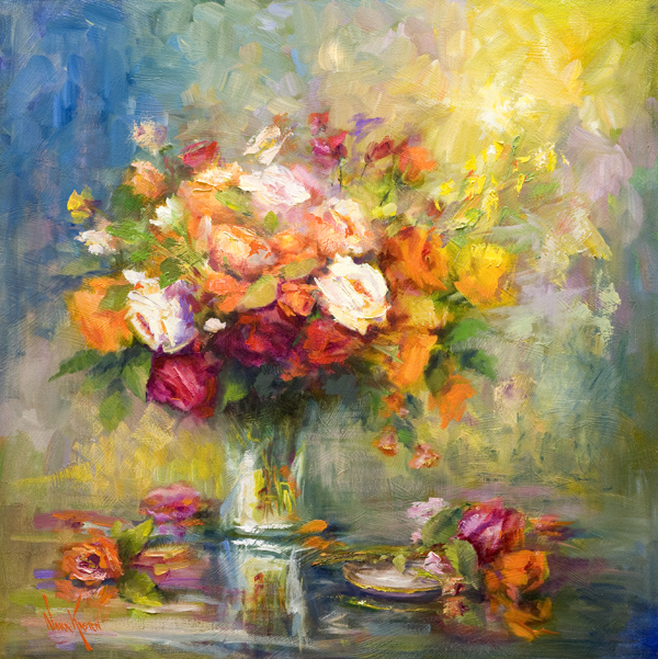 ART & SPIRIT by Artist, NORA KASTEN: "A Grand Bouquet" Oil Painting by ...