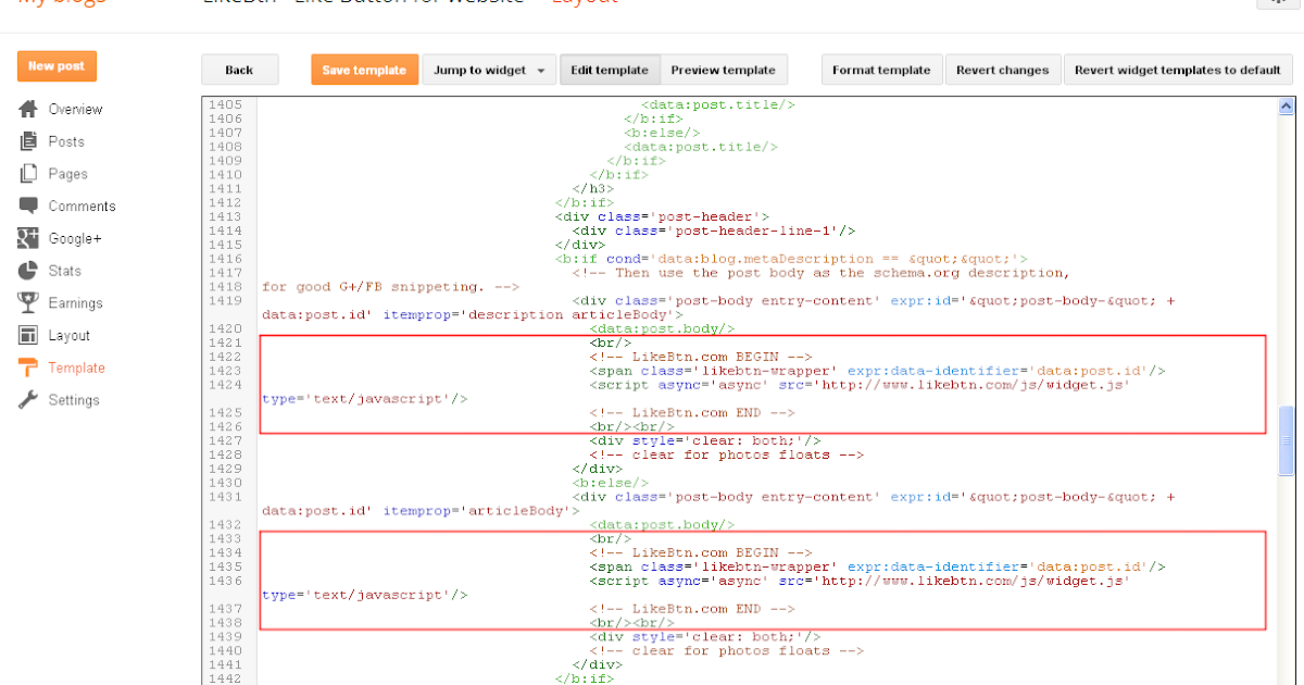 Like Button Blog: How to add Like Button in Blogger