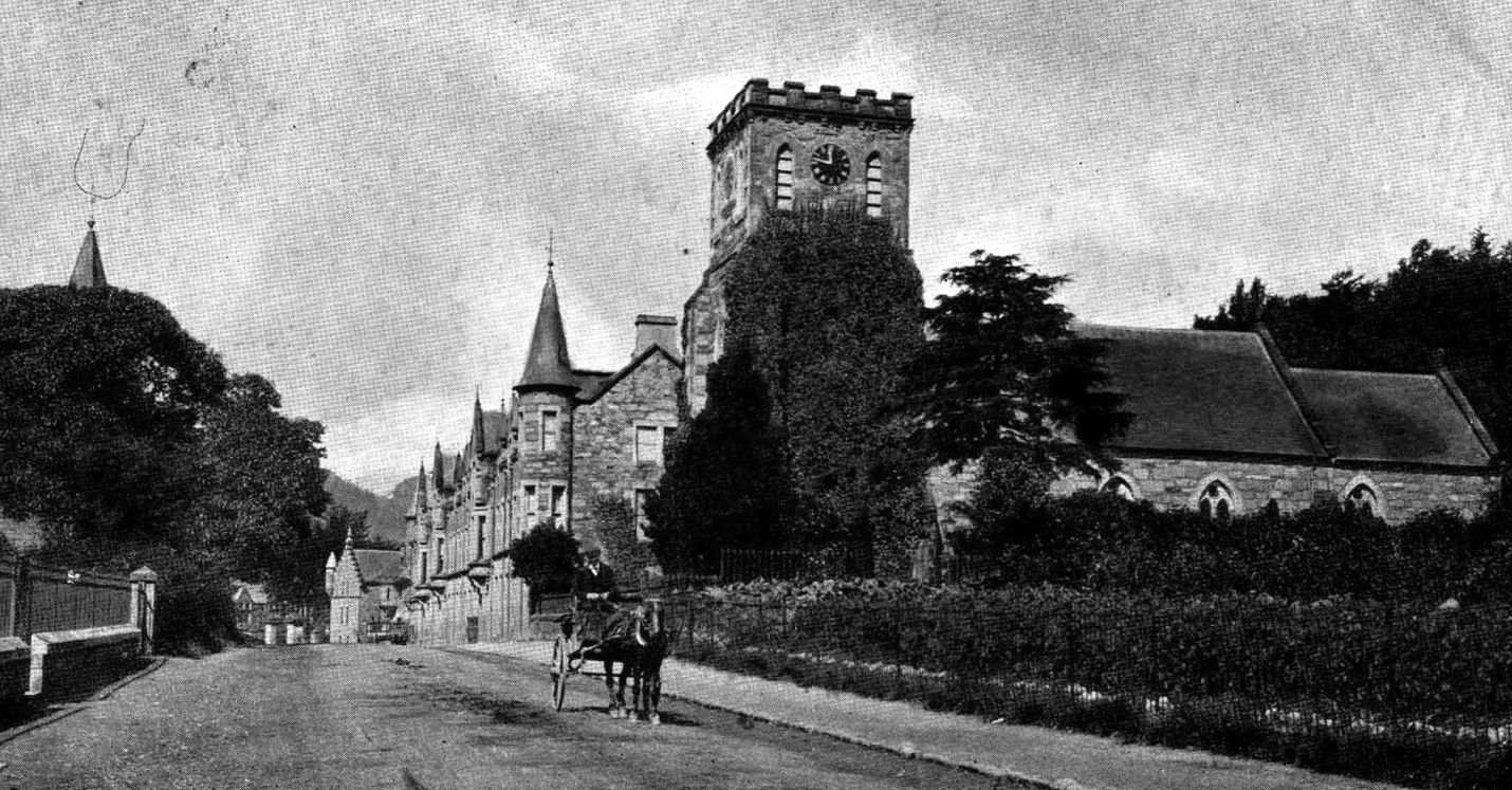 Tour Scotland: Old Photograph Church Birnam Perthshire Scotland