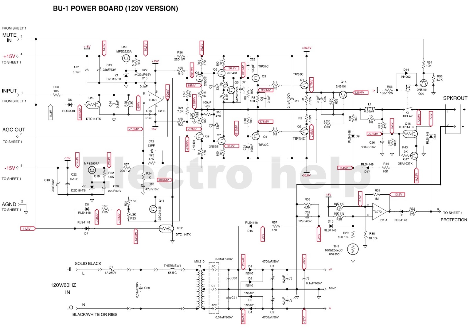 Schematic Diagrams: Infinity Bu-1 (CMS-1) – Powered sub-woofer ...
