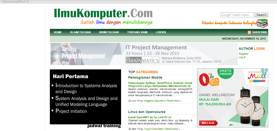 satrio priambudi: Analisis Website E - Learning www.ilmukomputer.com