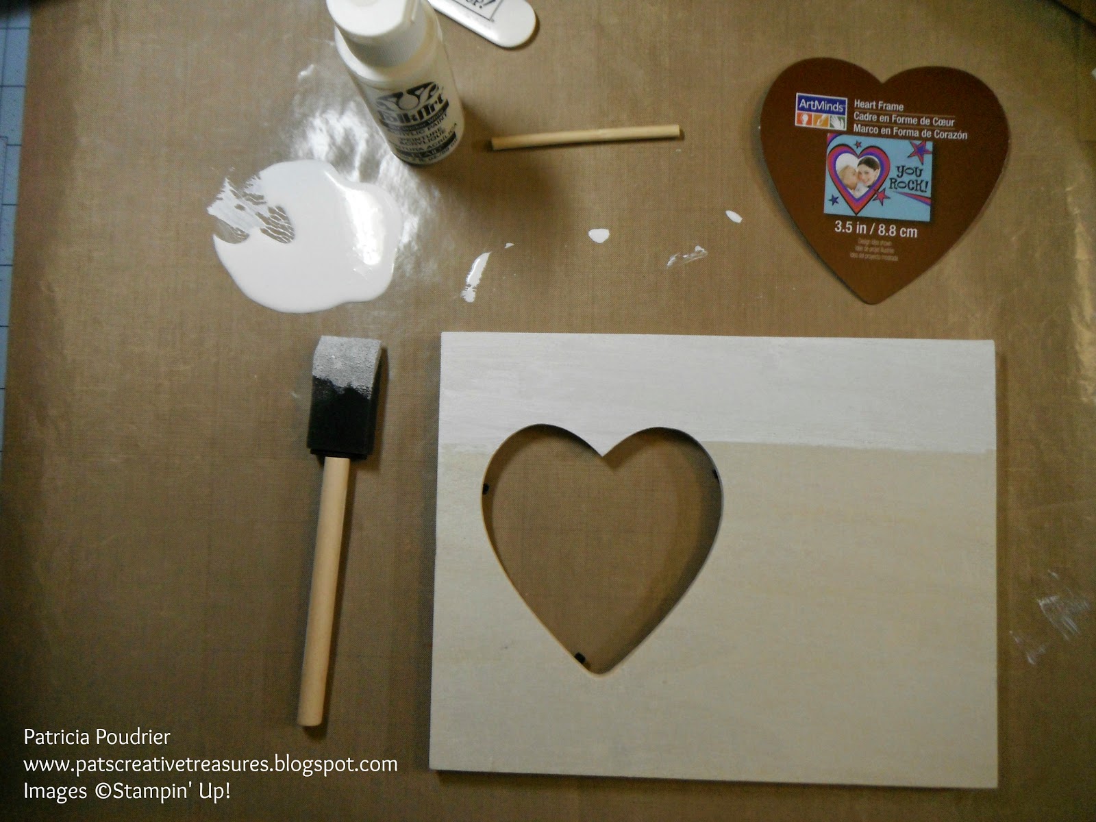 Pat's Creative Treasures: Stamping On A Wood Frame - Step-By-Step Tutorial
