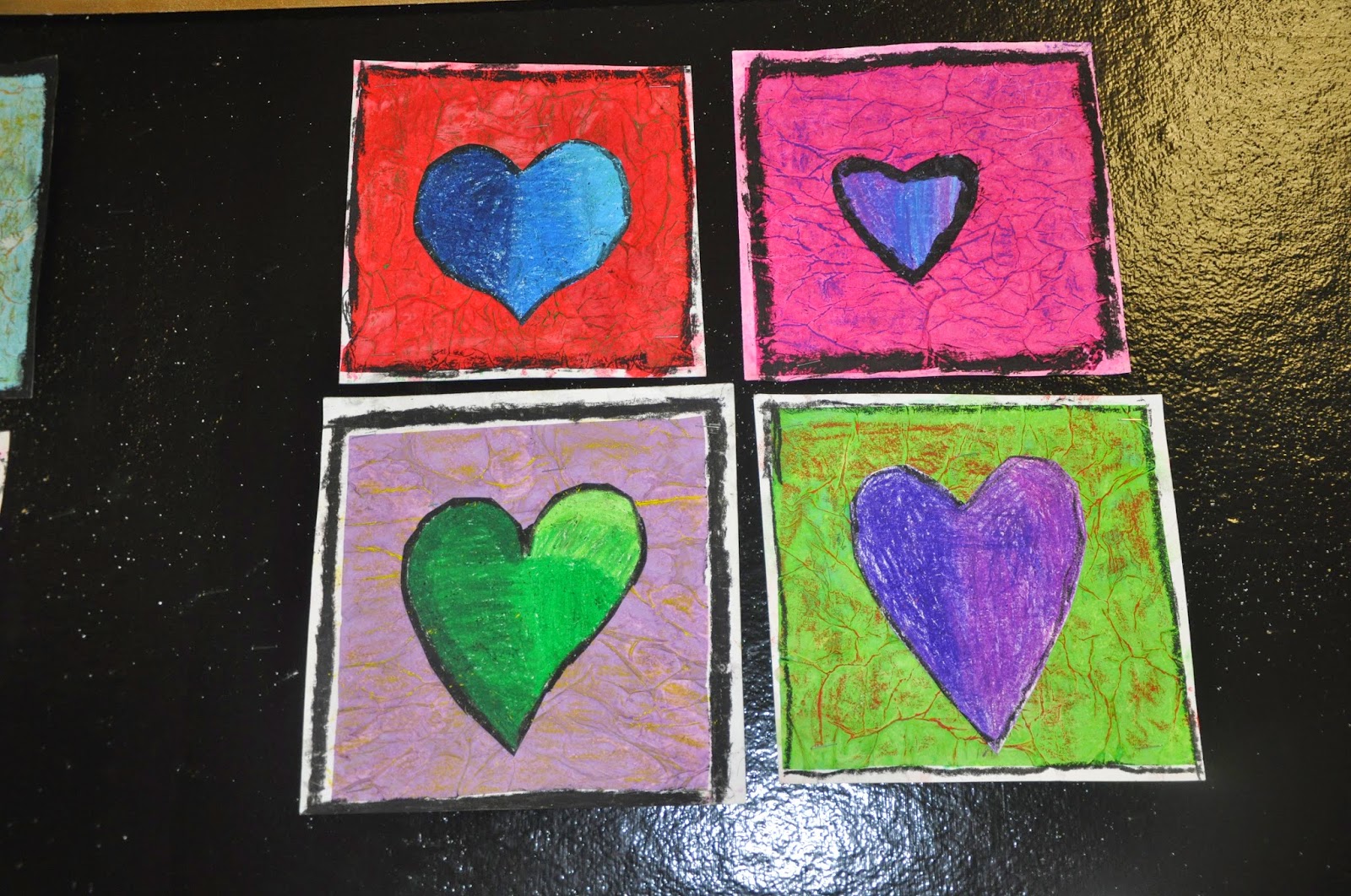 Creation Station: Jim Dine inspired Value Texture Hearts