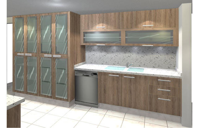 INSTALA acciones: MELAMINA ROBLE SANTANA TEXT (masisa) COCINA EN PEDREGAL