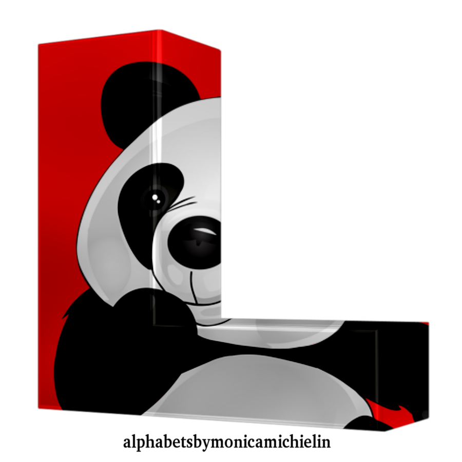 M. Michielin Alphabets: ALFABETO PANDA E FUNDO VERMELHO, ALPHABET PANDA ...