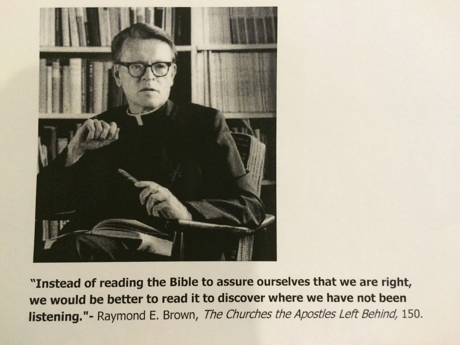 Catholic Bibles: A Little Fr. Raymond Brown
