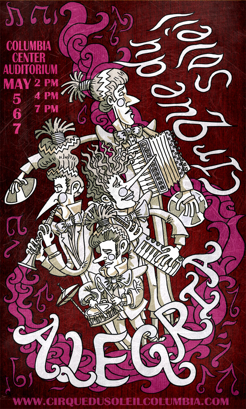 Ethan Mongin Illustration | Design : Cirque du Soleil Alegria Poster