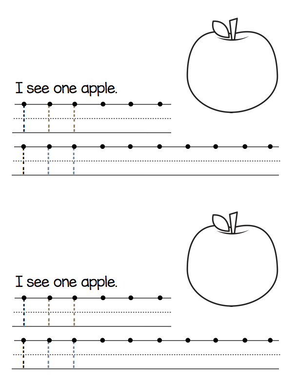 Freebielicious: Apple Number Writing Book