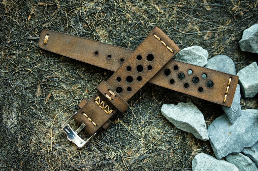 NaNu Shop : Vintage Leather Strap 20mm Rally Racing Sport watch band ...