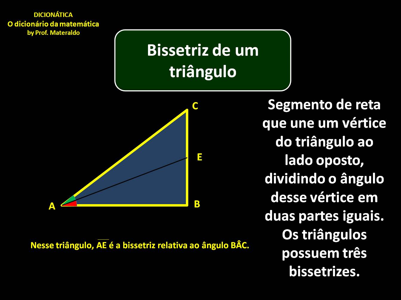 DICIONÁTICA - O dicionário da matemática: Bissetriz de um triângulo