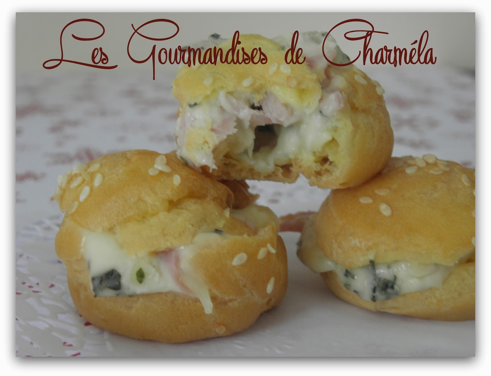 Les Gourmandises de Charméla: Petits Choux Salés Jambon et Basilic