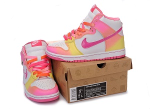 Nike Rainbow Dunks High GS Shoes For Girls Multicolor Sneaker | Rainbow ...